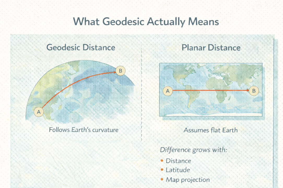 #10: Geodesic Distance vs Planar Distance – Modern GIS